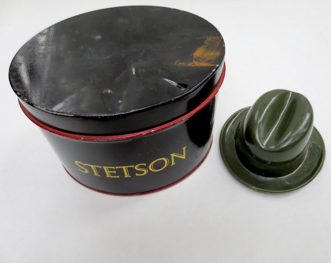 Vintage Stetson Hat Miniature Salesman Sample Fedora Original Tin Box ...