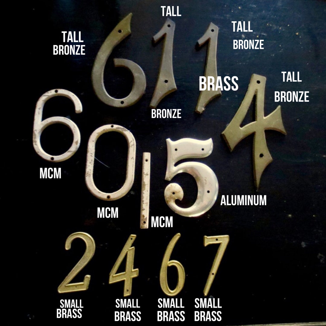 1 Vintage House Number Brass MCM Number Zero 0 or One 1 Two - Etsy