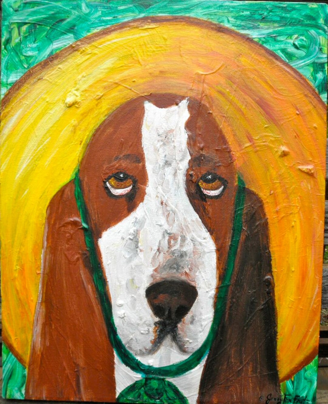 Basset Hound Dog Portrait Original Painting by Jenny Fox Fritz Scarlett ...