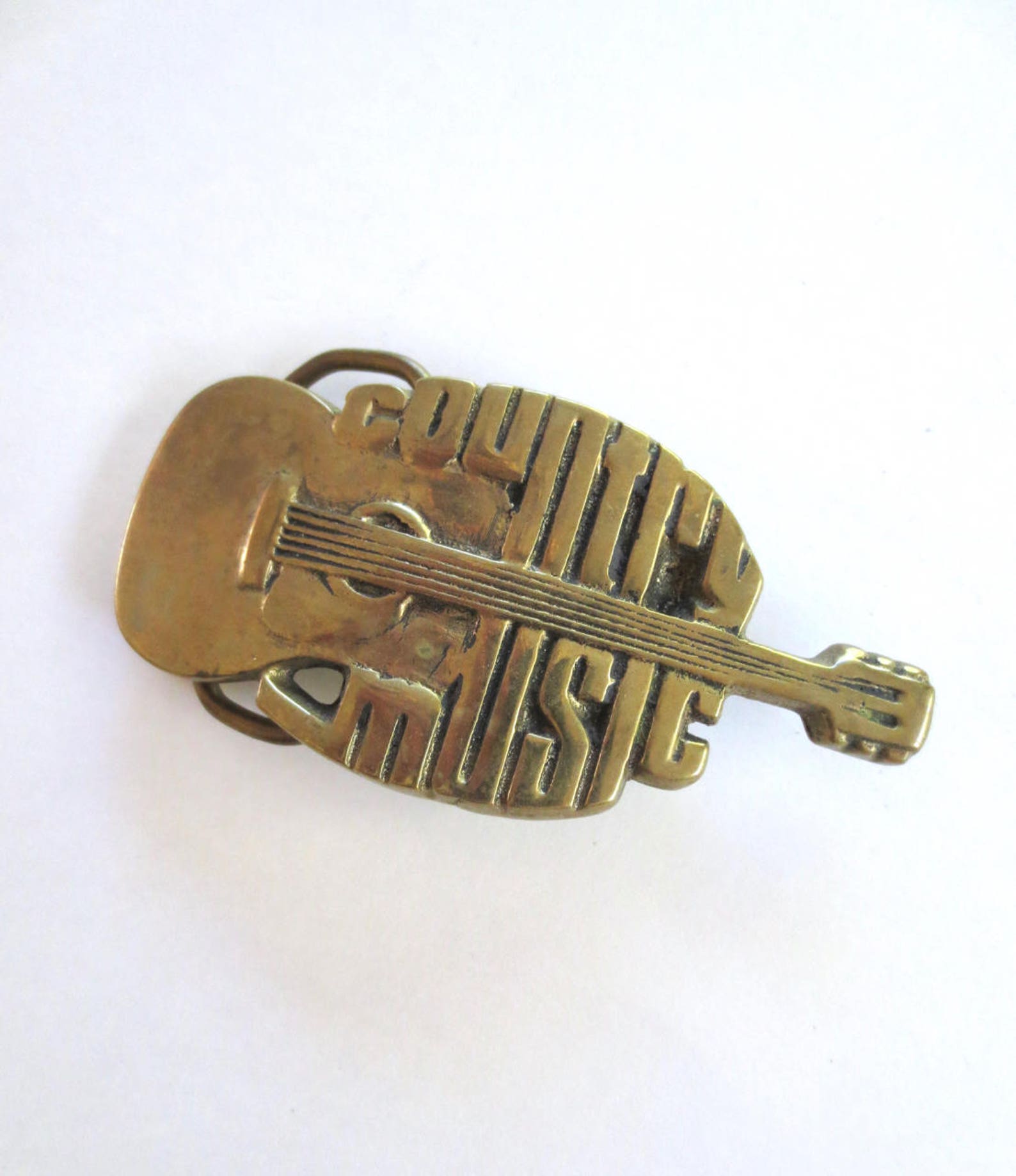 Country Music Solid Brass Belt Buckle Western Swing Guitar | Etsy