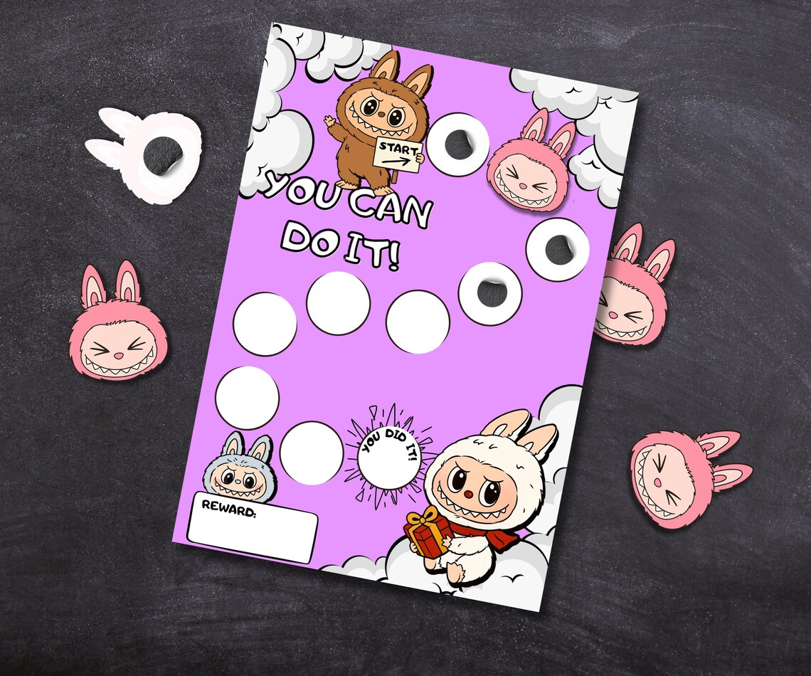 Labubu Reward Chart Printable | Encourage Good Behavior in Kids | Fun ...
