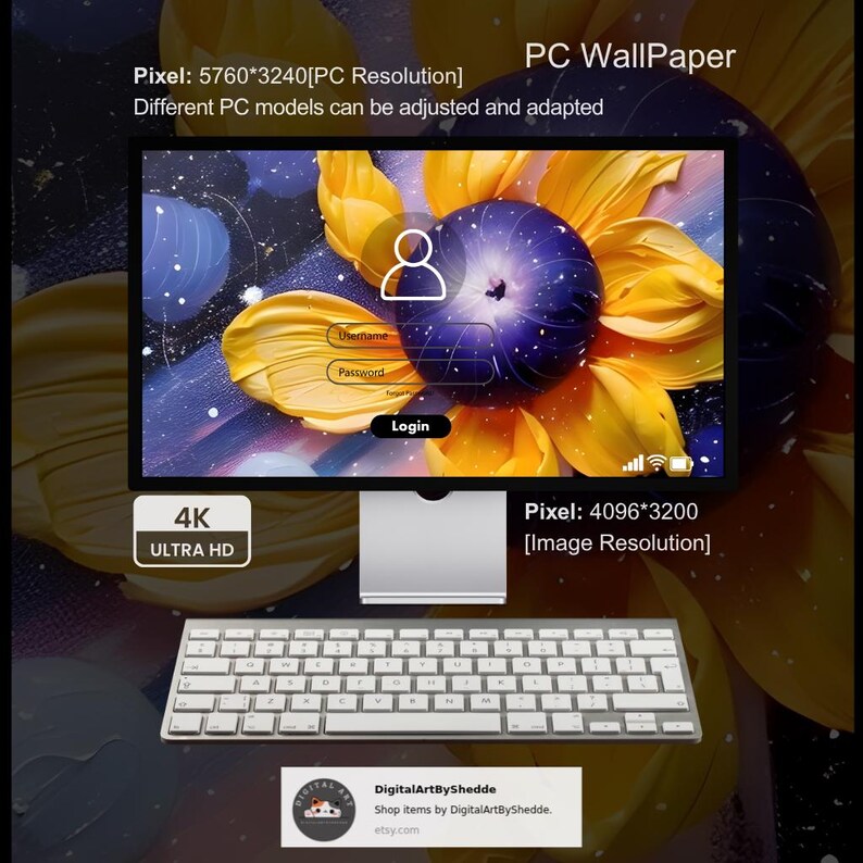 Celestial Sunflower Galaxy Wallpaper – Digital Download for PC, Laptop ...