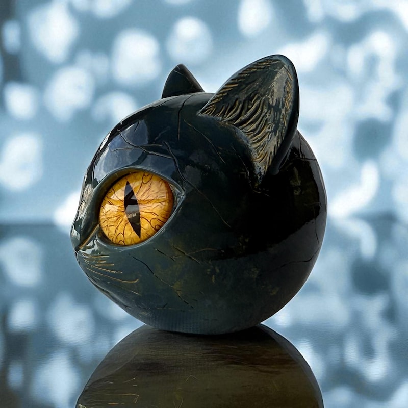 Luxury Black Cat Stone Sculpture - Etsy