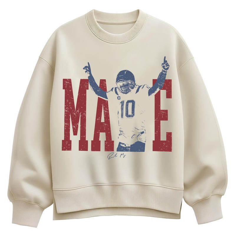 Vintage Football Number 10 MAE Sweatshirt, Classic Gridiron Player ...