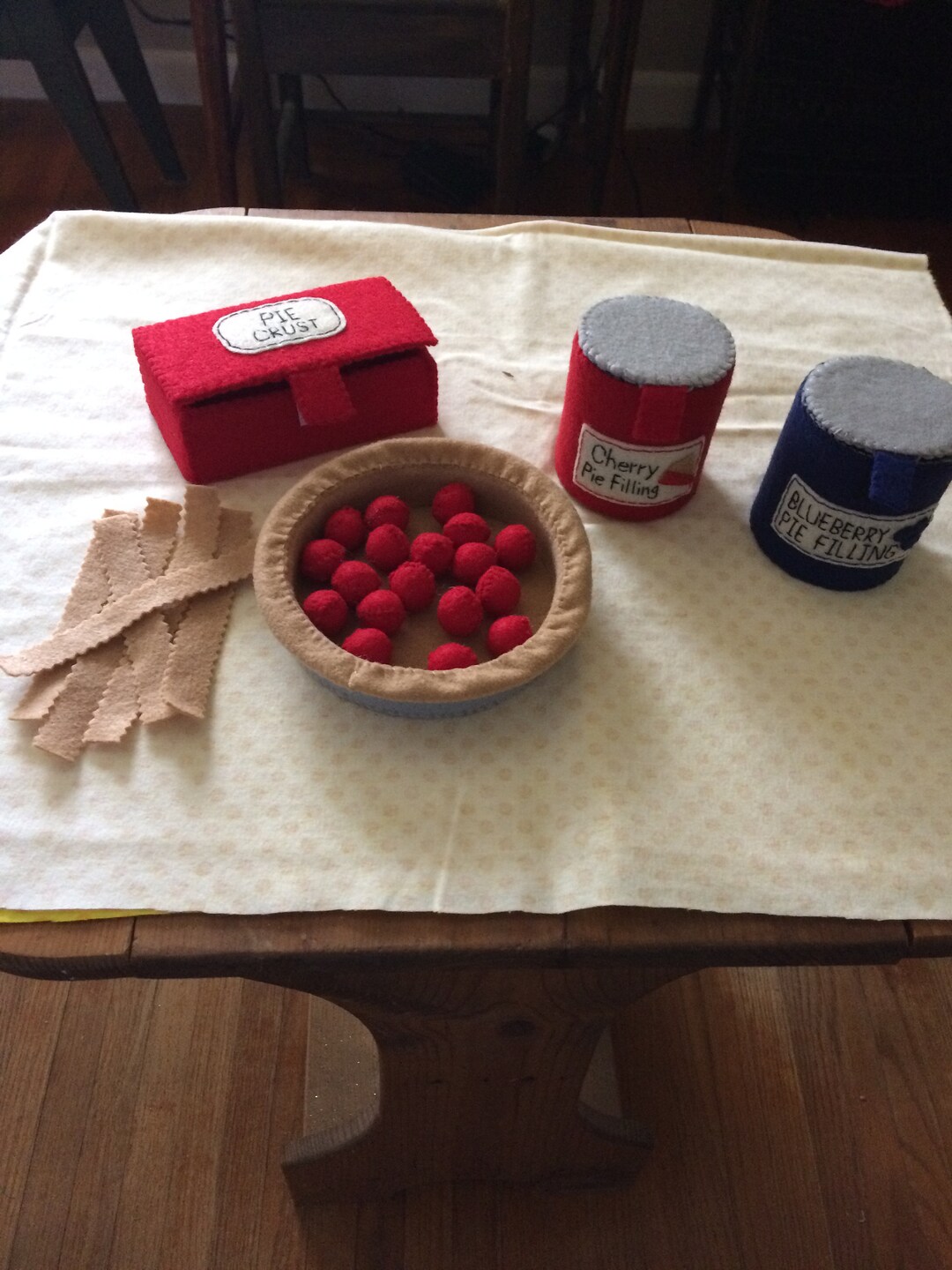 Felt Pie Baking Set, Cherry Pie, Blueberry Pie - Etsy