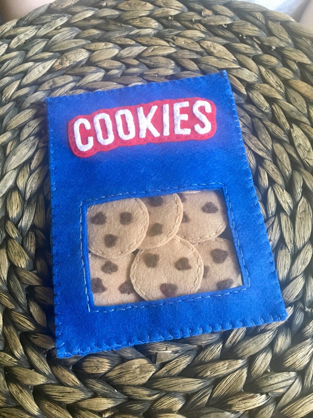 Felt Cookie Snack Bag Felt Chocolate Chip Cookies - Etsy