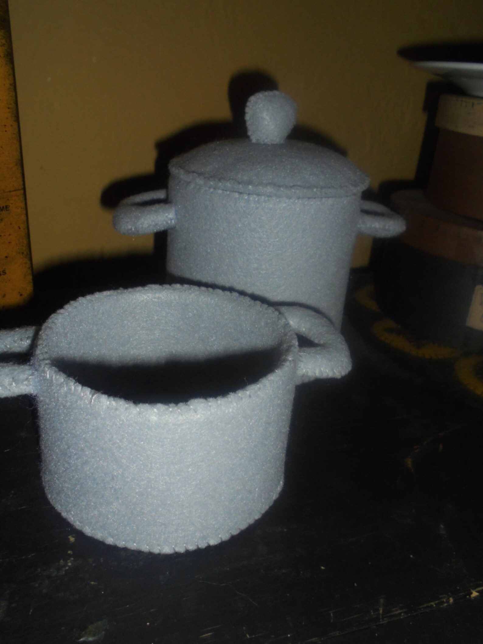 Set of Two Felt Pots - Etsy