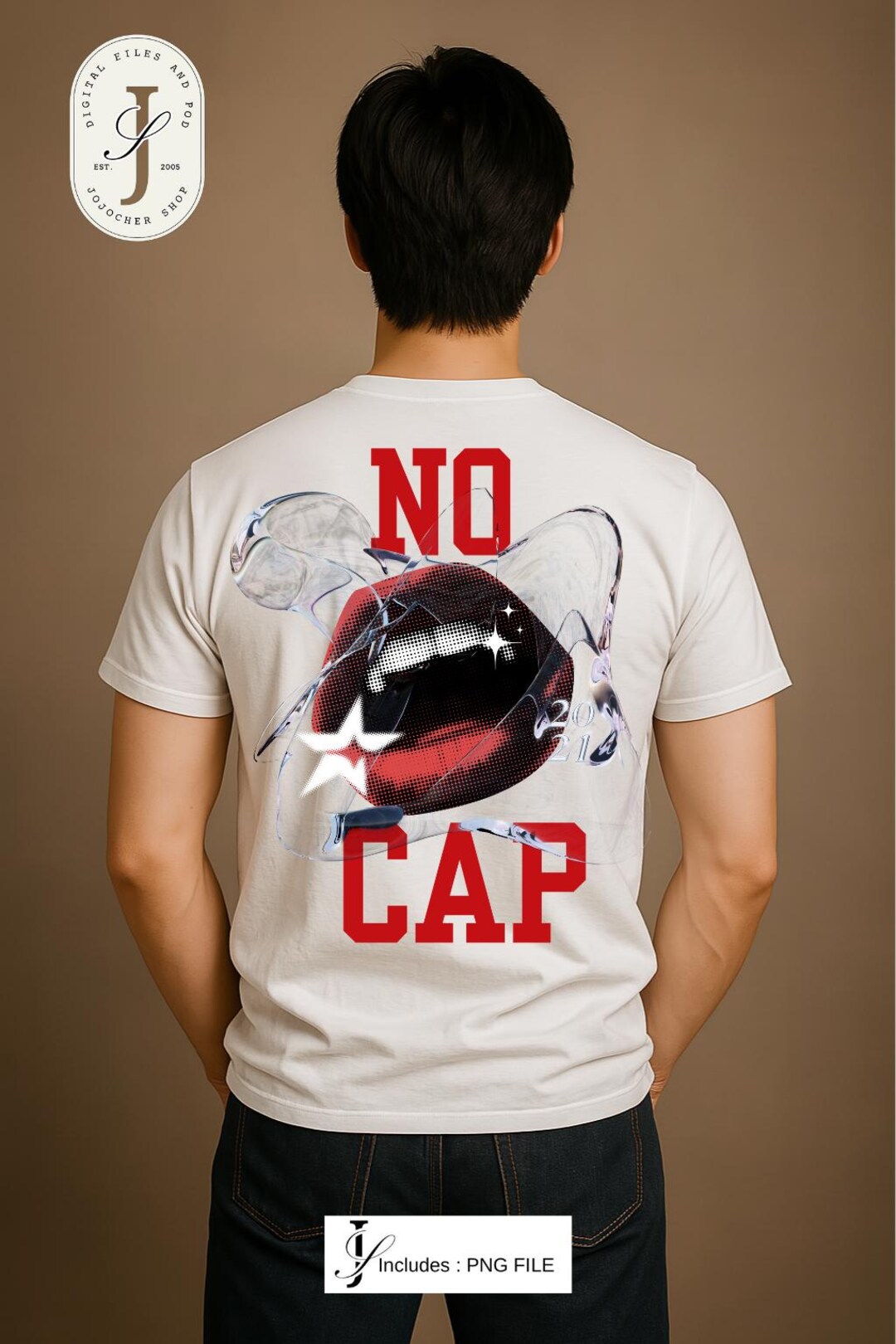 Funny No Cap T-shirt PNG | Urban Slang Streetwear Design | Glossy Red ...