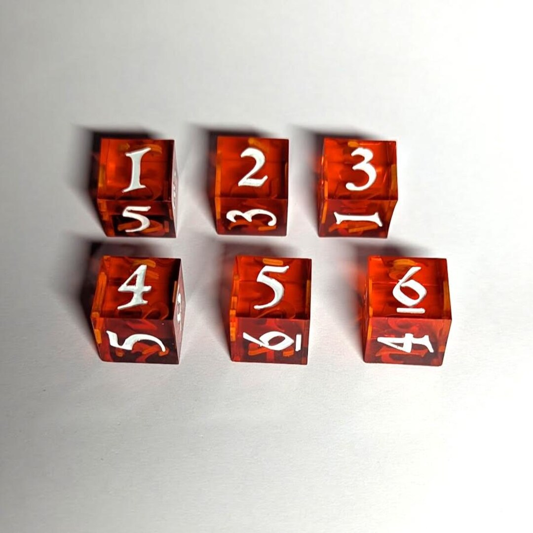 Citrus Crystal Set of 6 Six Sided Resin Dice - Etsy