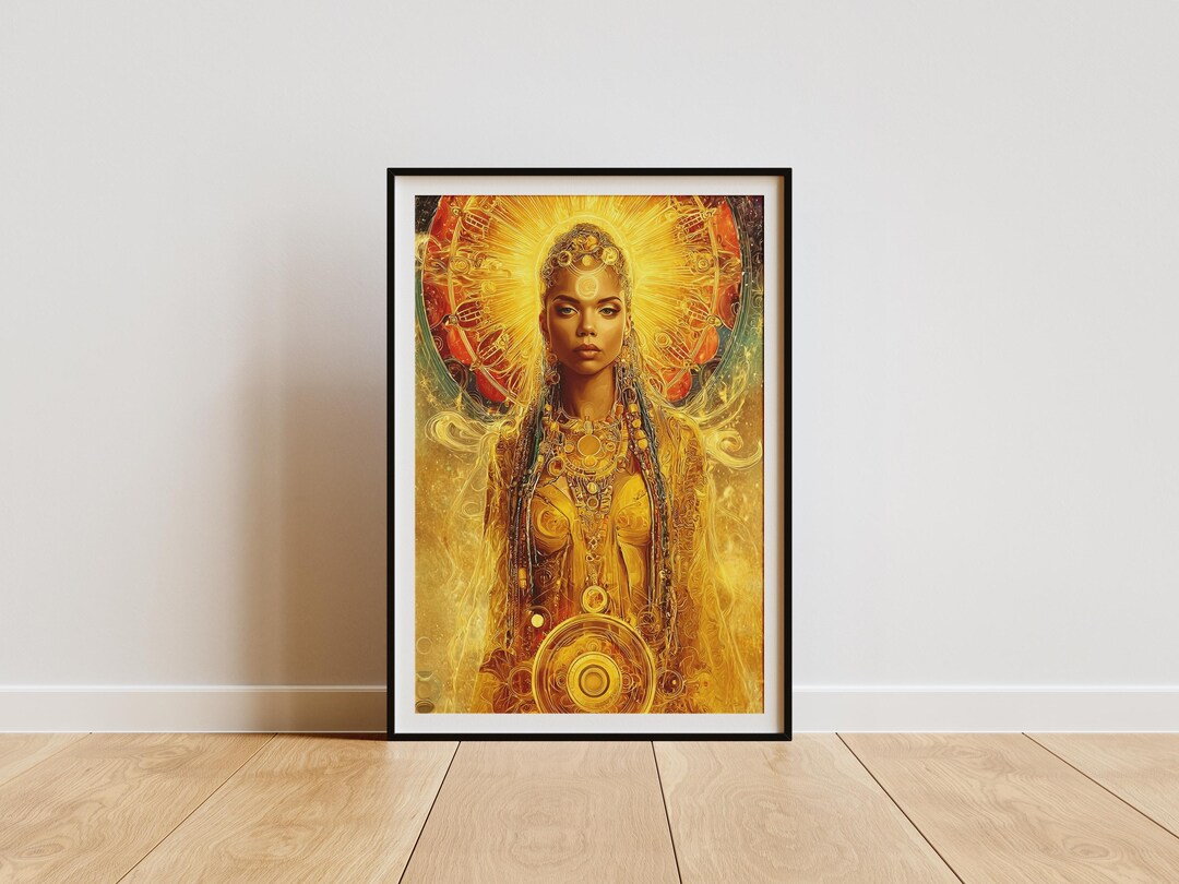 Solar Plexus Chakra Goddess – Yellow Digital Art Print for Yoga ...