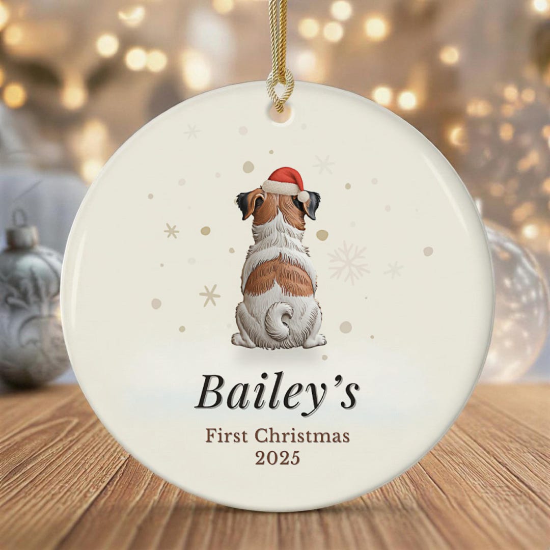 Personalized Dog First Christmas Bauble – Custom Name & Year Ornament ...