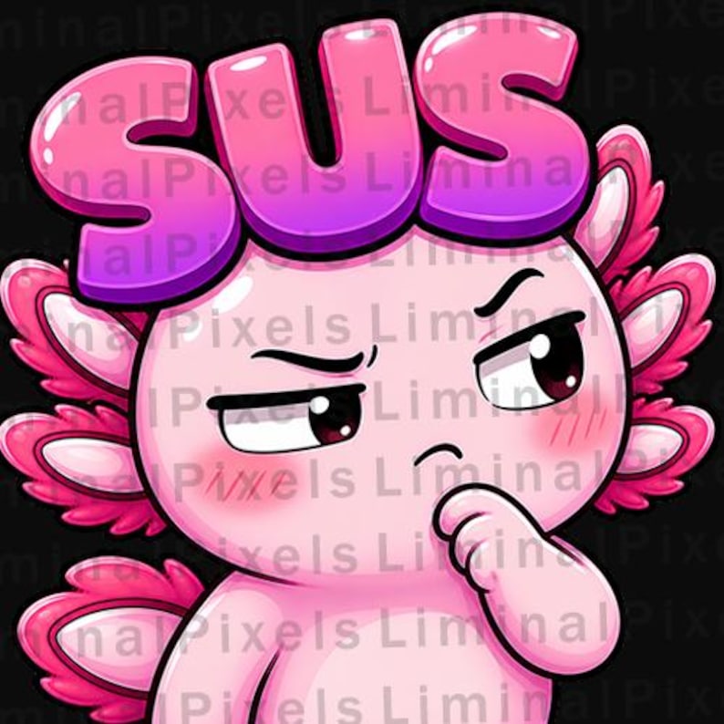 Axolotl Emotes Pack – Cute Twitch Emotes (40) | Pink Kawaii Emote ...