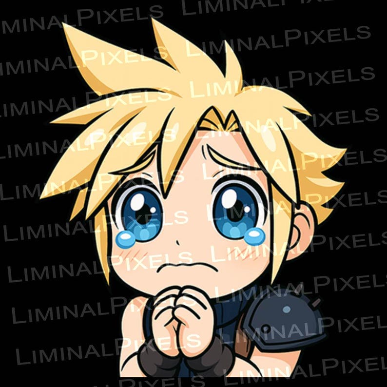 Cloud Strife Chibi Emotes | Final Fantasy VII Emotes | FF7 Twitch ...