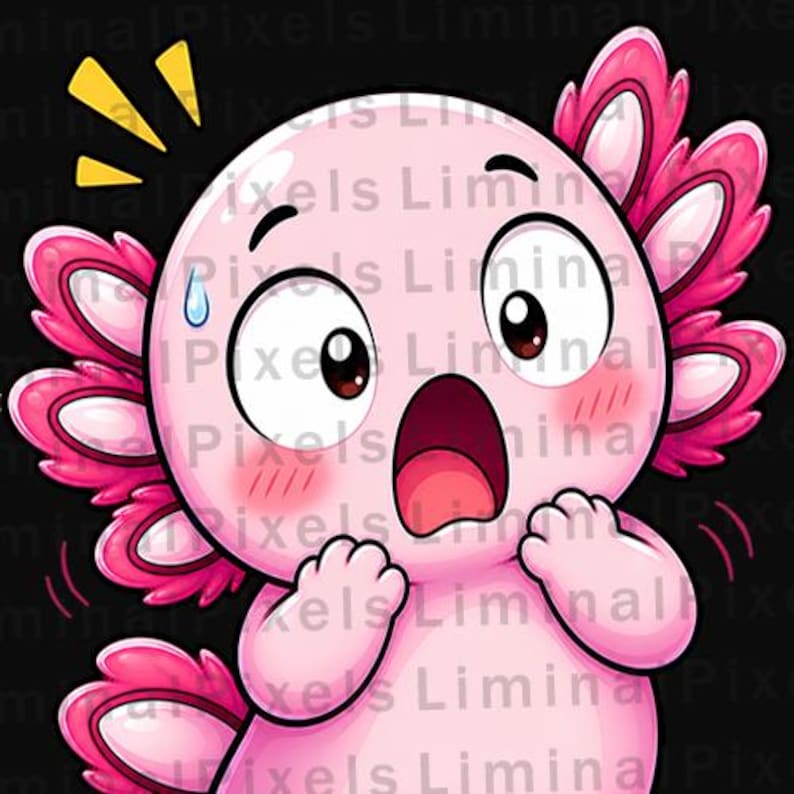 Axolotl Emotes Pack – Cute Twitch Emotes (40) | Pink Kawaii Emote ...