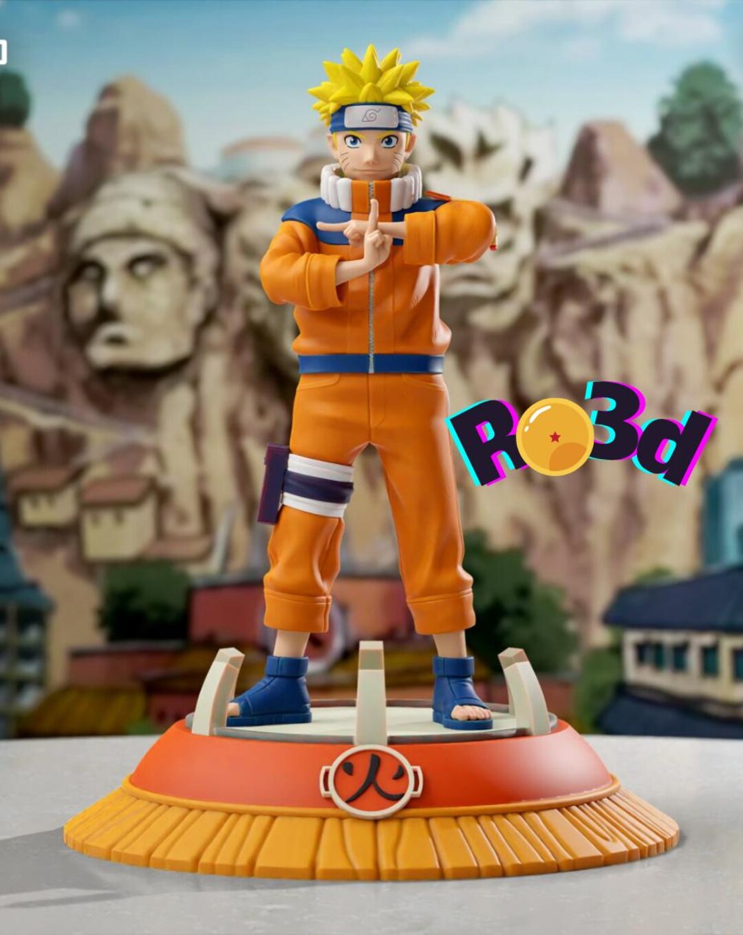 Naruto Uzumaki Jutsu Pose STL | Anime 3D Print Figure on Rooftop Base ...