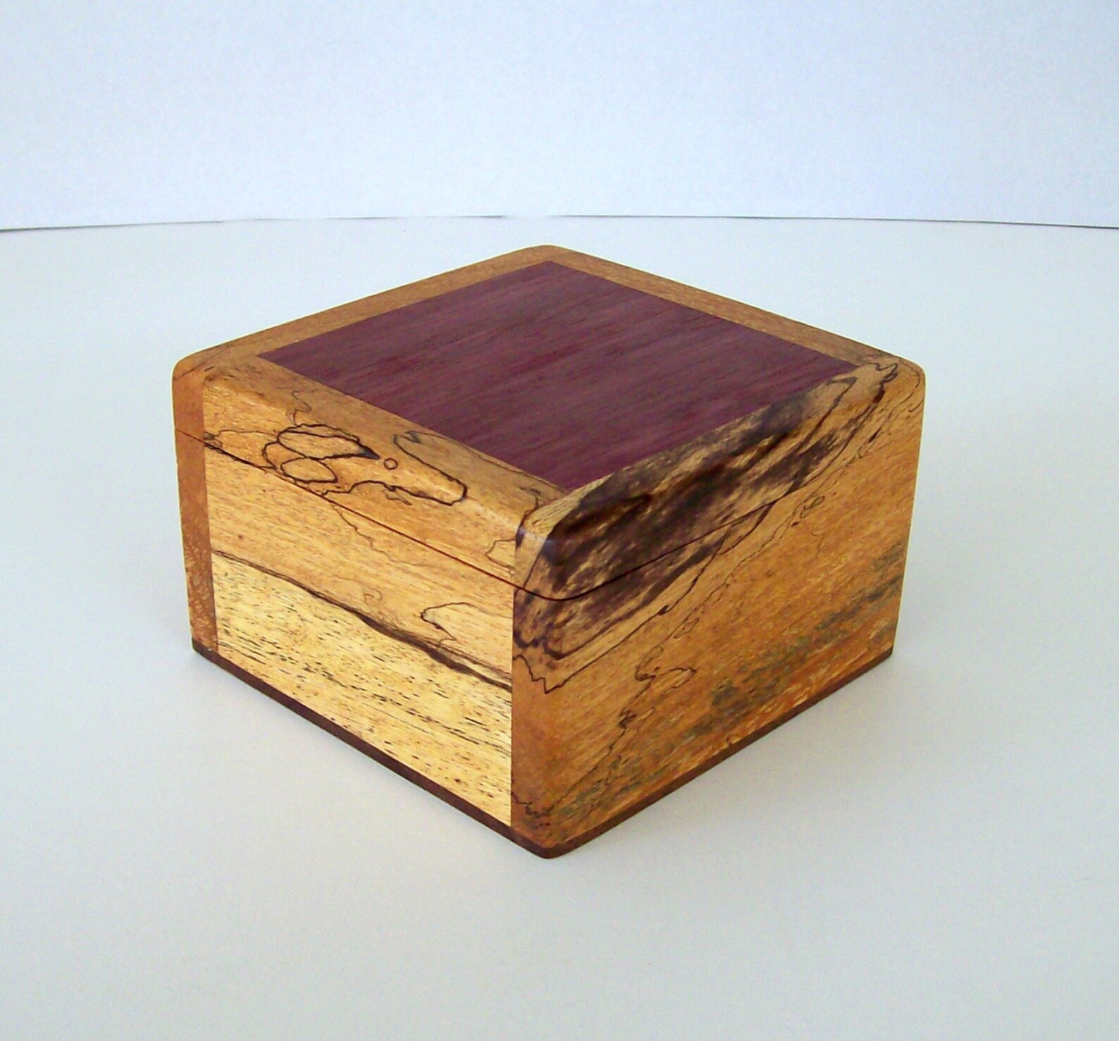 Handmade Wood Box of Spalted Tamarind and Purple Heart Jewelry Box ...