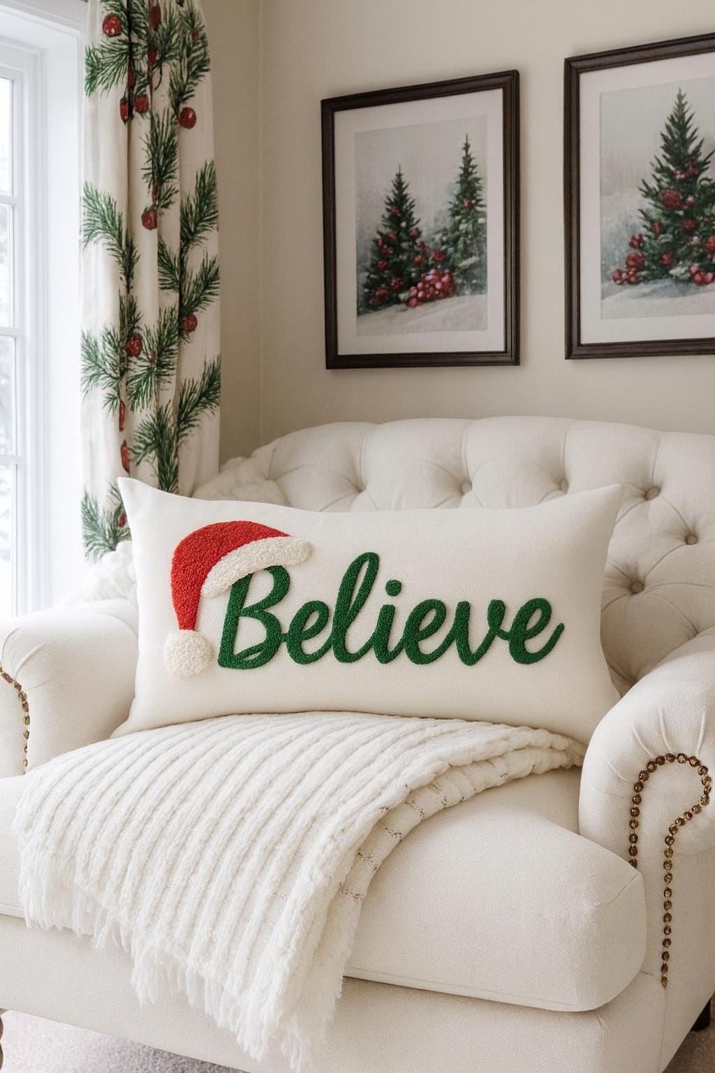 Personalized Punch Needle Christmas Pillow – Custom Name Cushion ...
