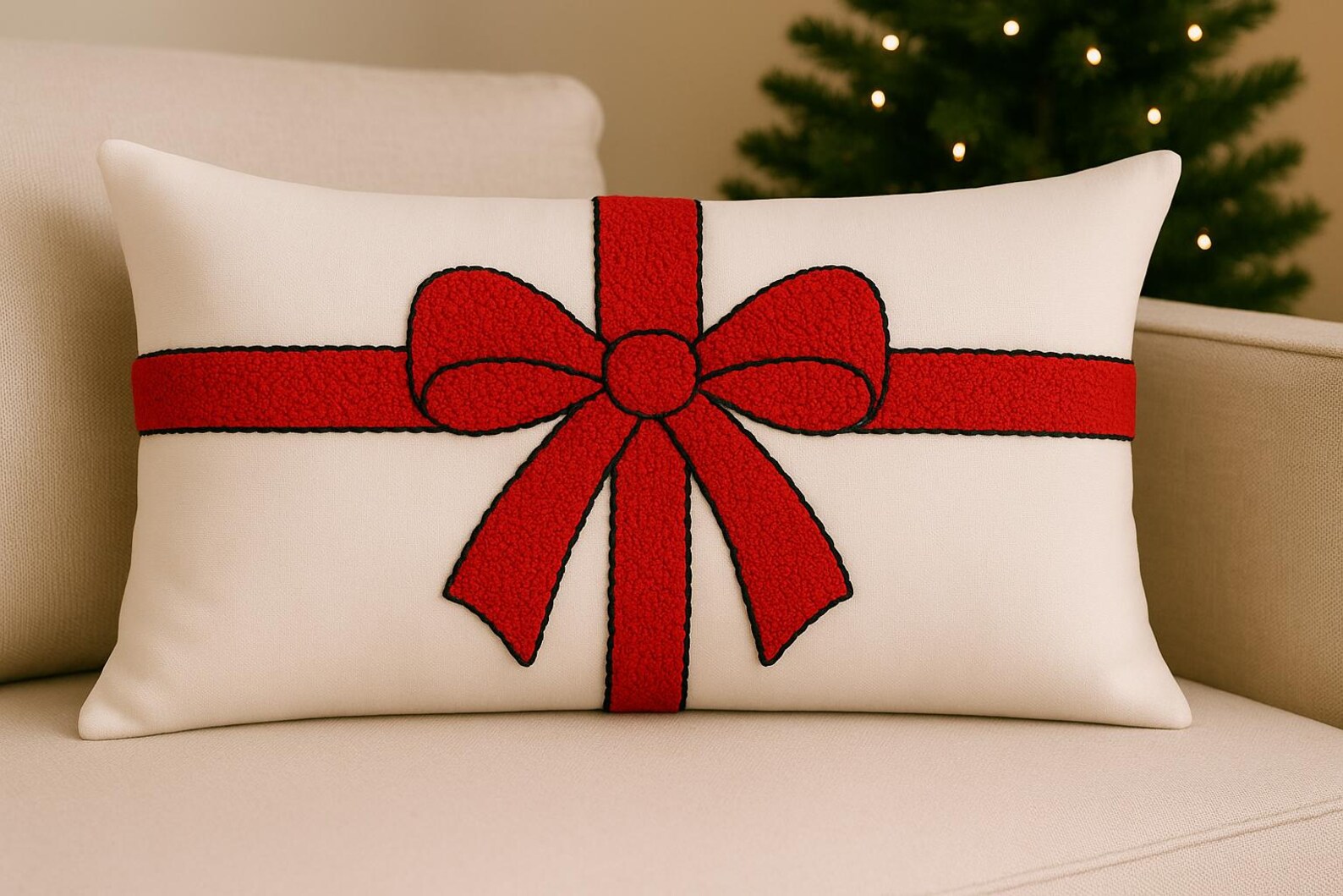 Personalized Punch Needle Christmas Pillow – Custom Name Cushion ...