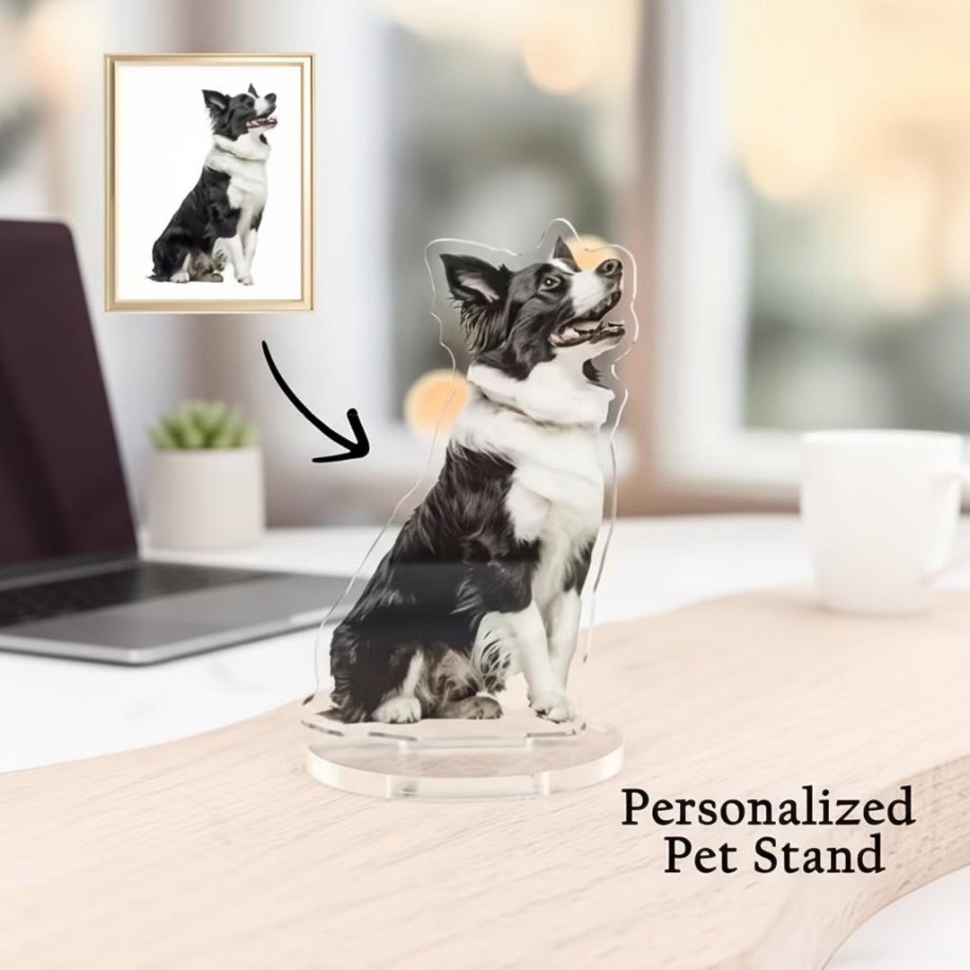 Custom Pet Photo Spinning Acrylic Standee: Personalized Desk Decor - Etsy