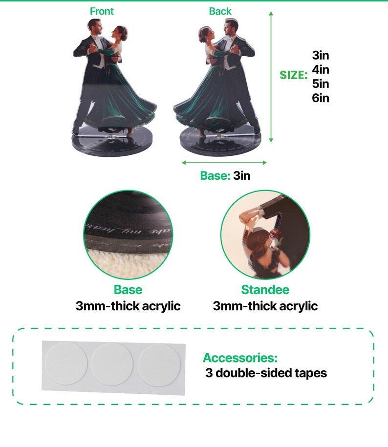 Custom Acrylic Spinning Standee – Elegant Ballerina Flower Art Ballet ...