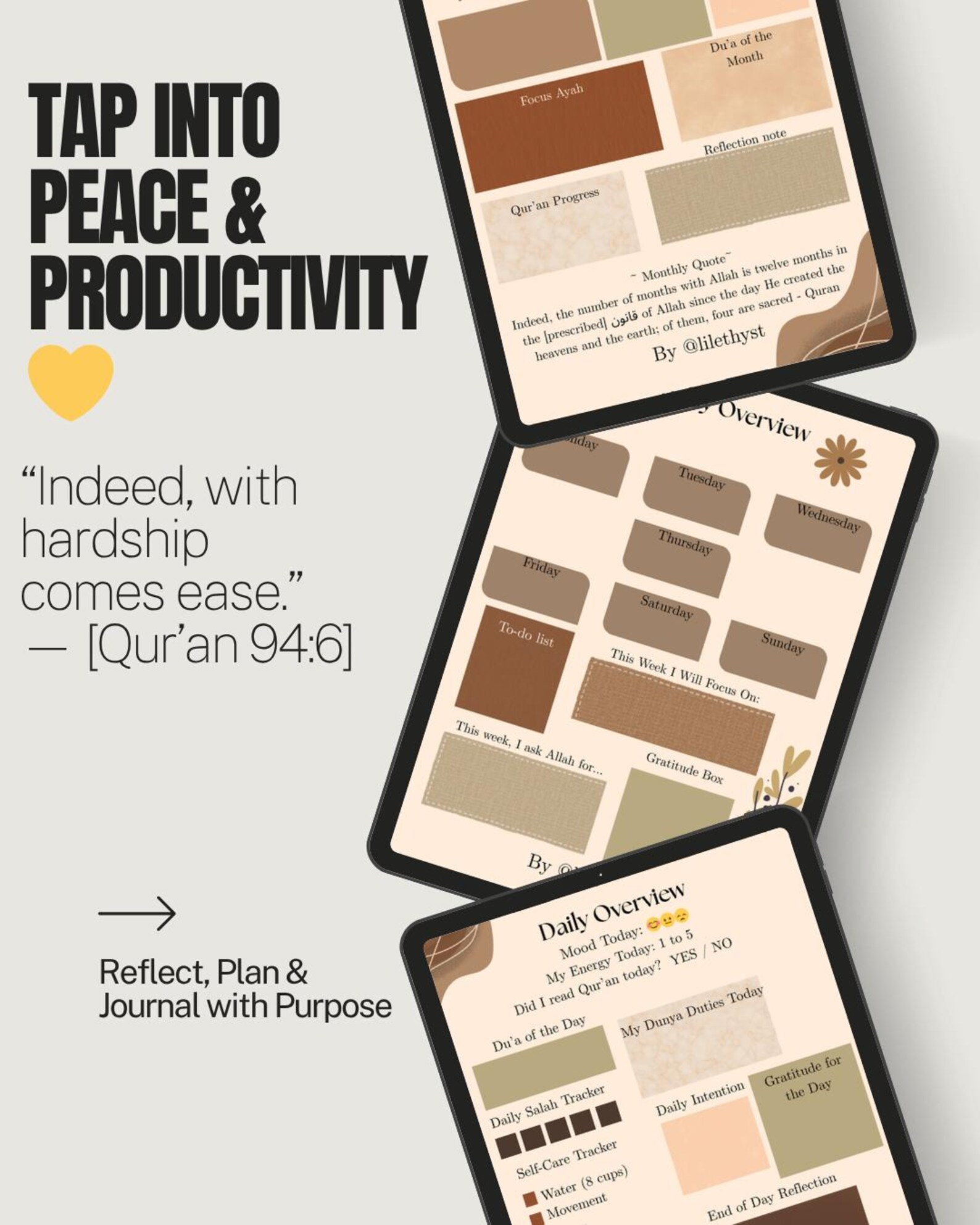 Muslim Planner Printable: Islamic Journal & Prayer Tracker (PDF ...