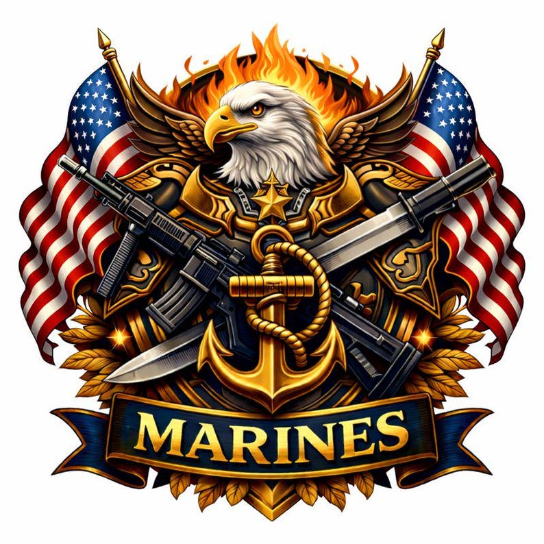 Marine Corps Eagle Globe Anchor PNG, USMC Patriotic Military Artwork ...