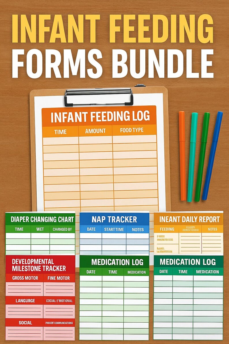 Infant Care Forms Bundle PDF – Printable Baby Daily Report, Diaper ...