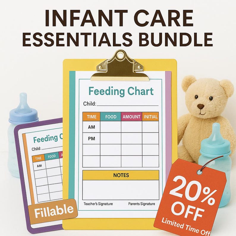 Infant Feeding Log Printable & Fillable PDF | Baby Bottle Tracking Form ...