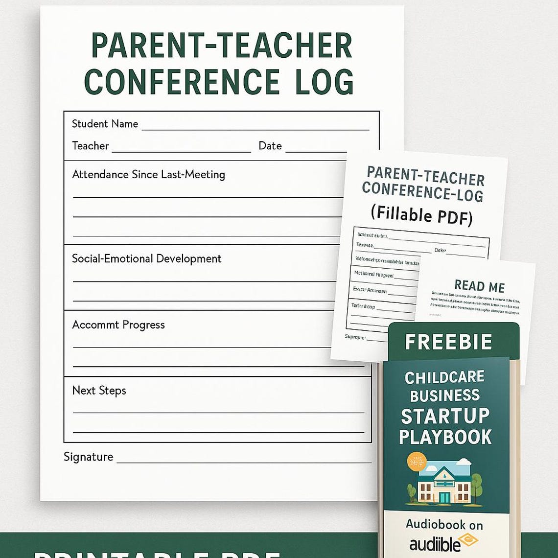 Parent Teacher Conference Log PDF – Printable and Fillable Meeting ...
