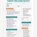 Parent Welcome Packet PDF – Printable and Fillable Daycare Handbook ...