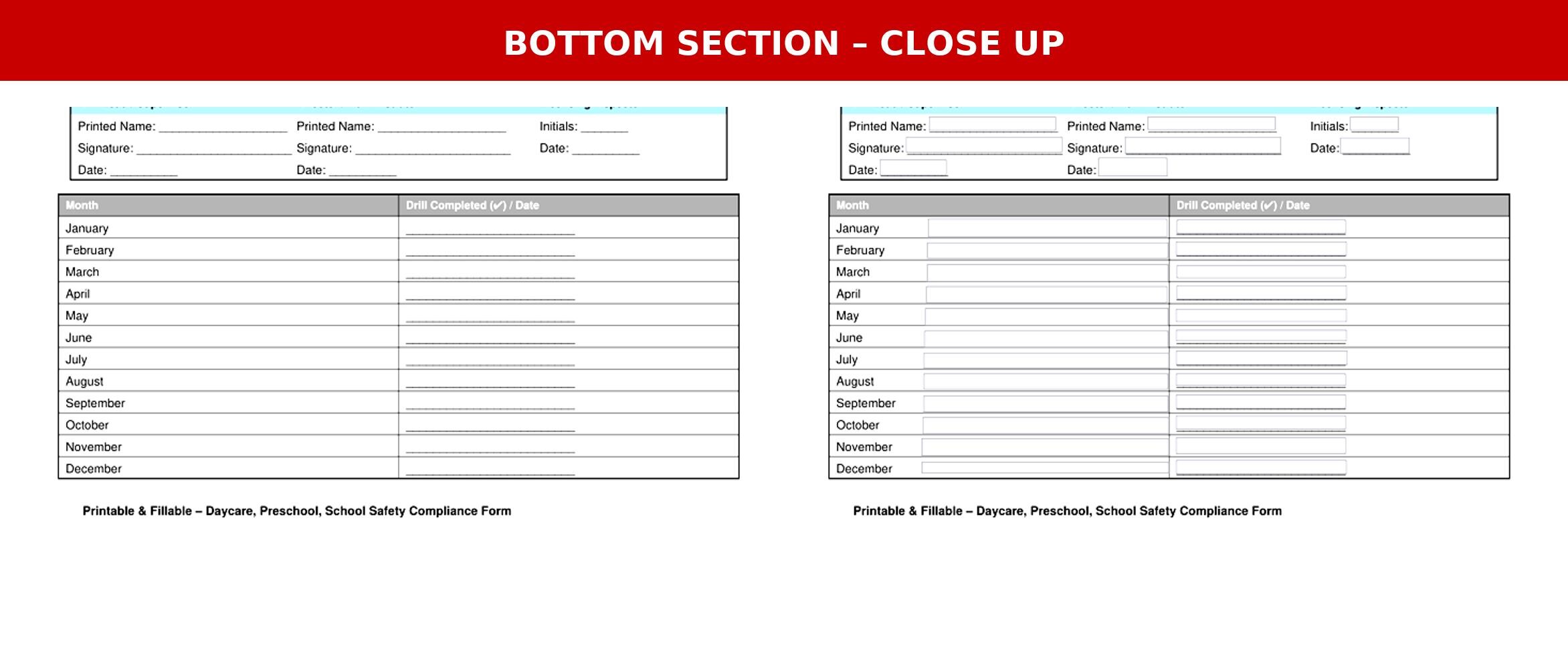 Emergency Drill Log Template PDF – Printable and Fillable Fire Drill ...