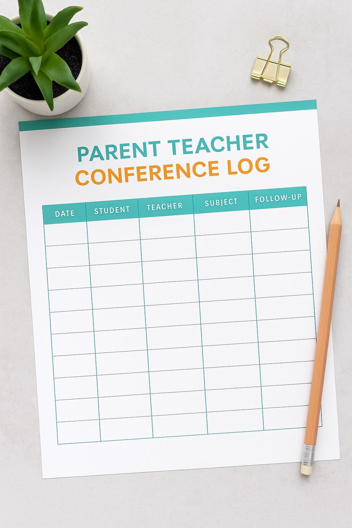 Editable Parent Teacher Conference Log Printable, Fillable Meeting ...