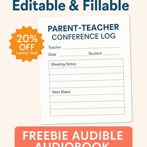 Parent Teacher Conference Log PDF – Printable and Fillable Meeting ...