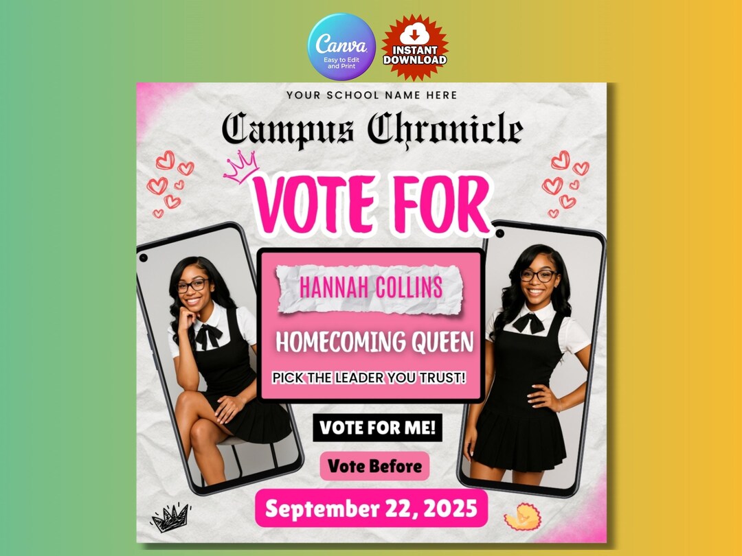 Editable Homecoming Flyer Template: School Event Poster (digital ...