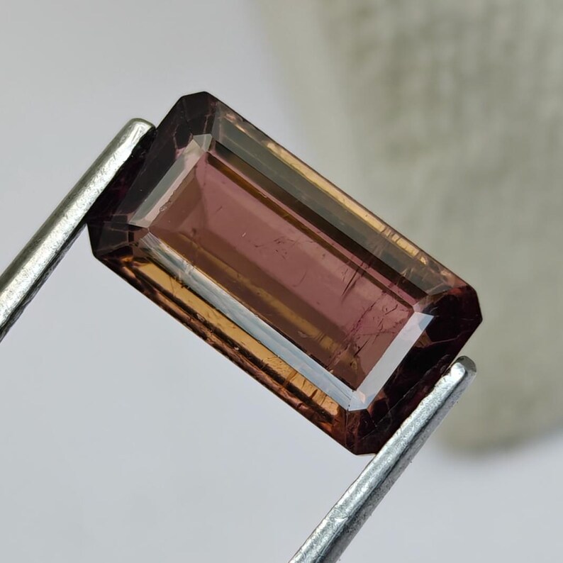 Natural Peach Tourmaline 3.02 Carat Emerald Cut Gem – 11.20x6 Mm Loose ...