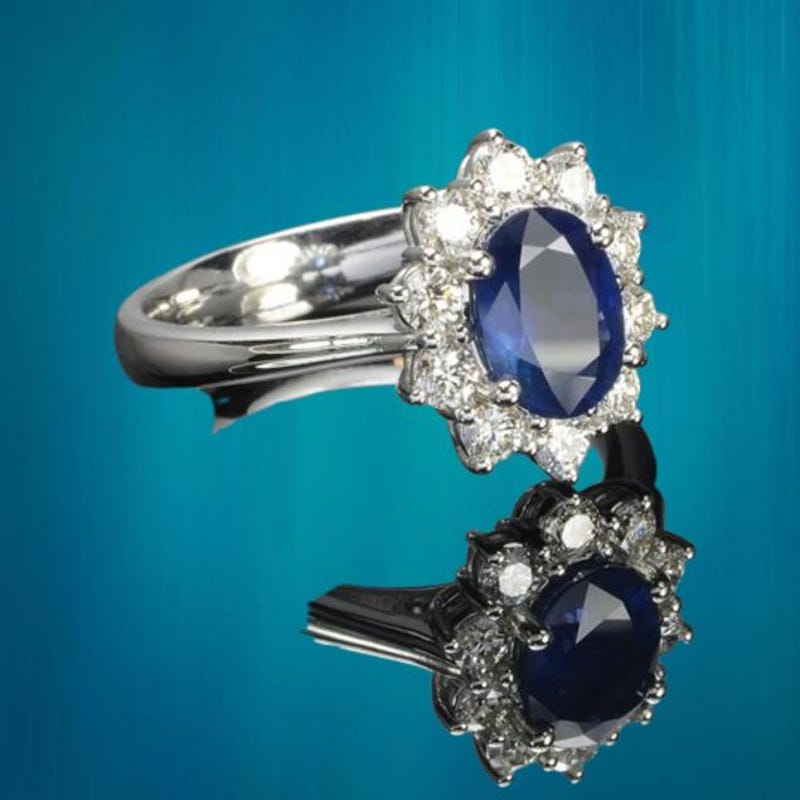 Blue Halo Ring - Etsy