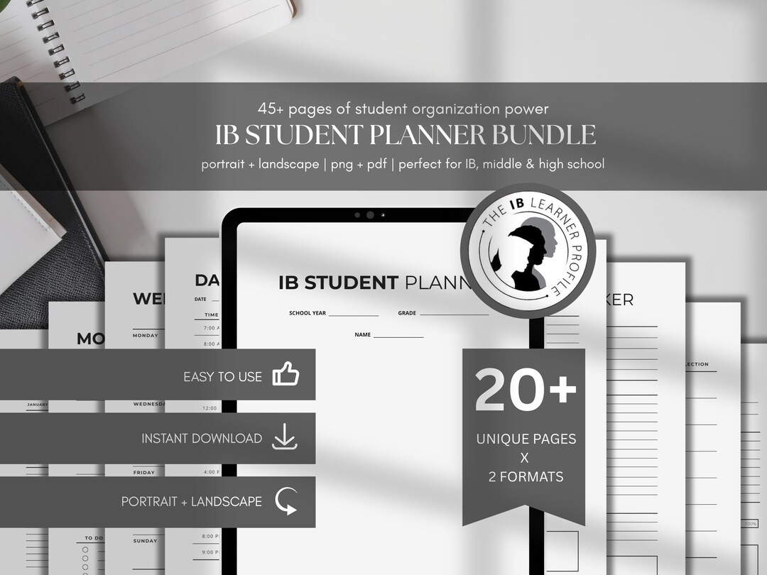 Ib Student Study Tracker Printable Bundle Academic Planner for Middle ...