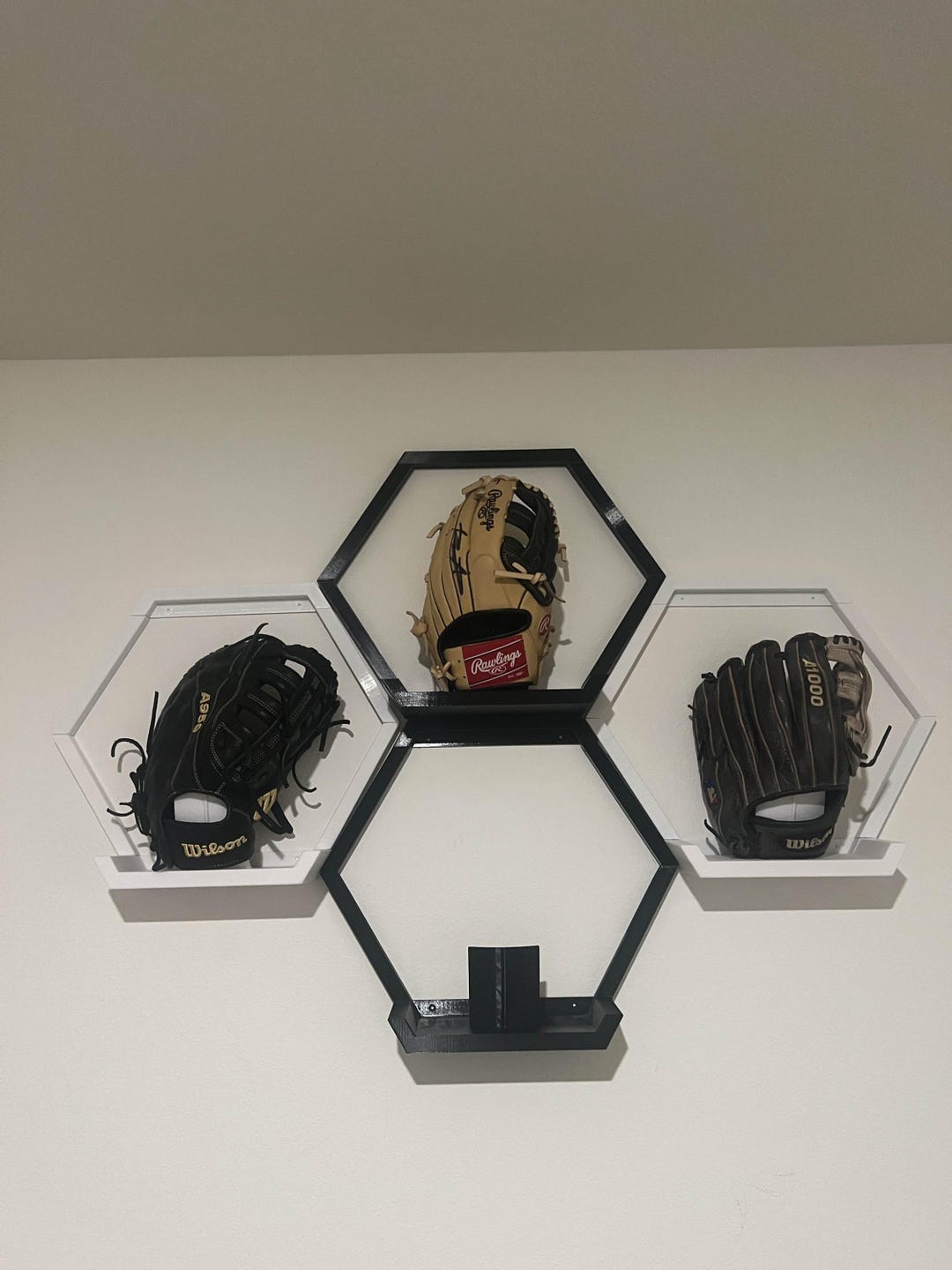 3D Printed Hexagon Baseball/softball Glove Shelf: Sports Wall Decor - Etsy
