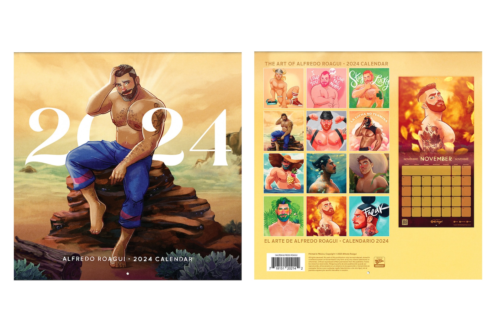 2024 Wall Calendar by Roagui Male Pin-up - Etsy