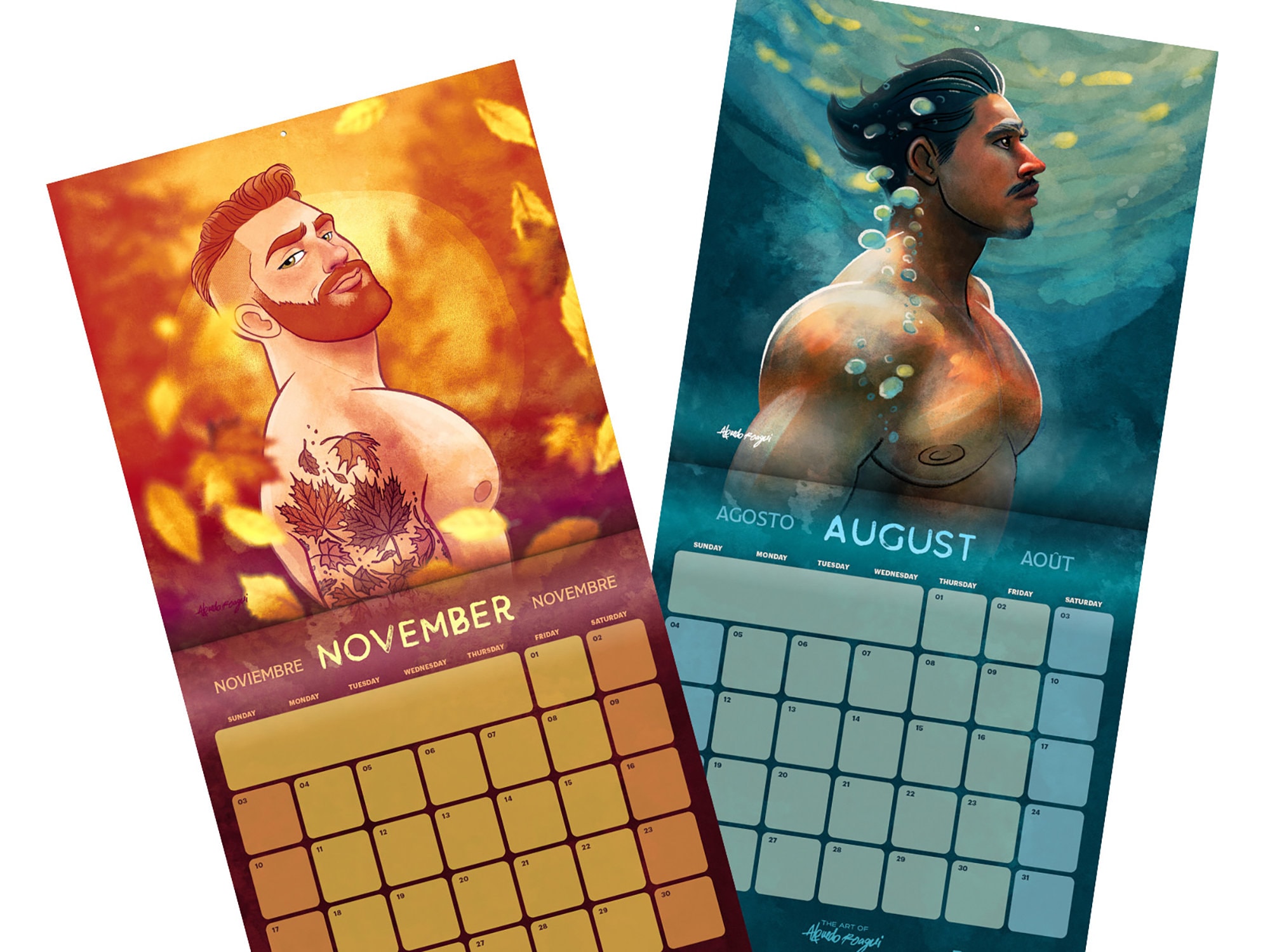 2024 Wall Calendar by Roagui Male Pin-up - Etsy