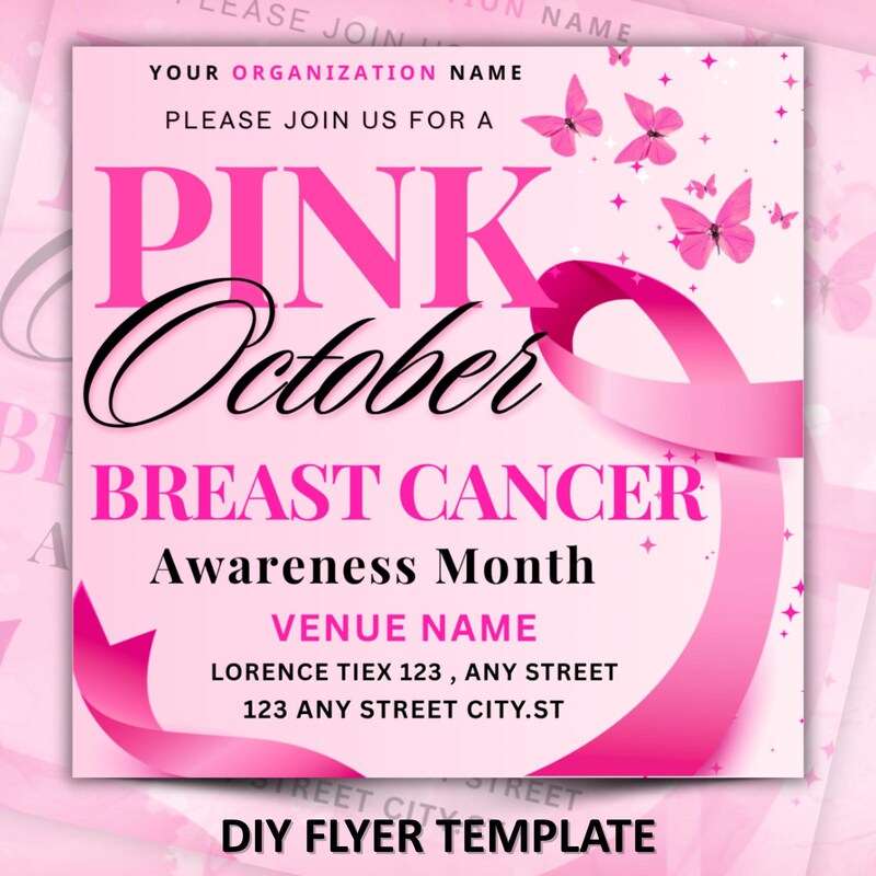 Breast Cancer Awareness Pink Out Flyer - Etsy
