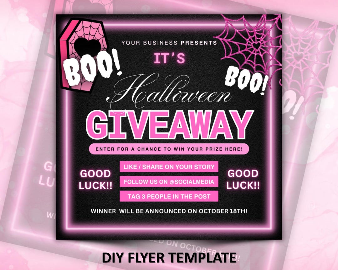Halloween Giveaway Flyer, Halloween Flyer, October Giveaway Raffle ...