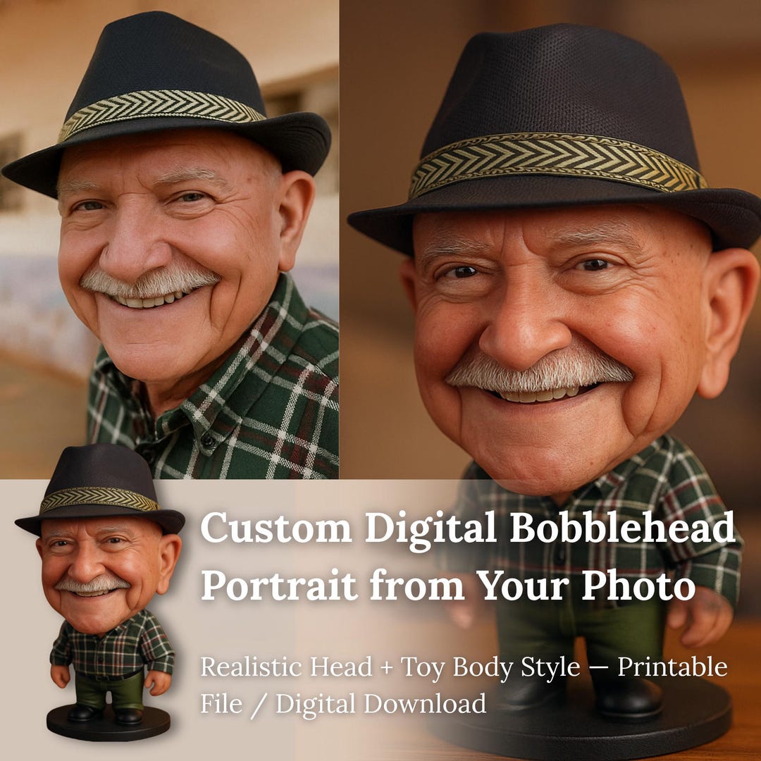 Custom Digital Bobblehead Portrait From Your Photo – Funny Personalized ...