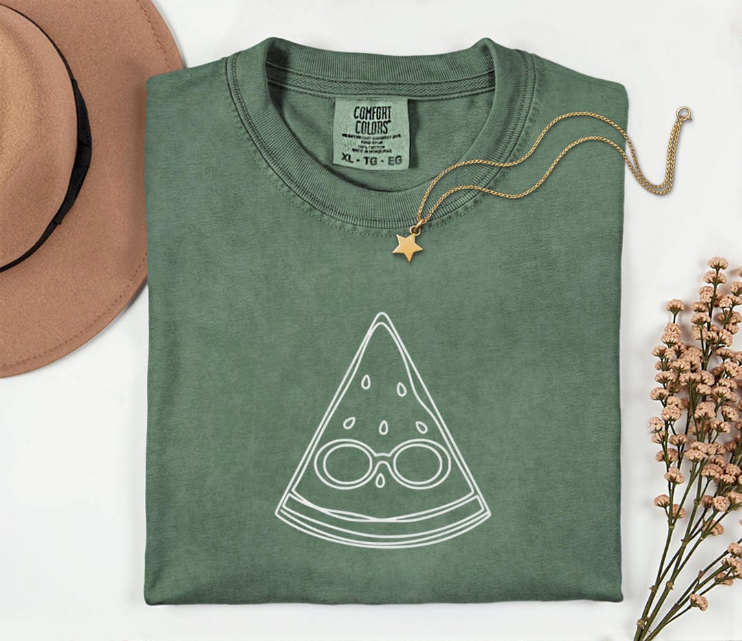Funny Watermelon Shirt, Cool Melon Slice Sunglasses Graphic Tee ...