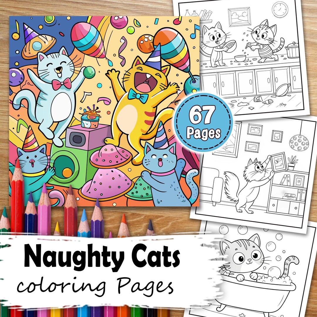 67 Naughty Cats Coloring Pages – Funny Cattitude & Mischievous Kitty ...