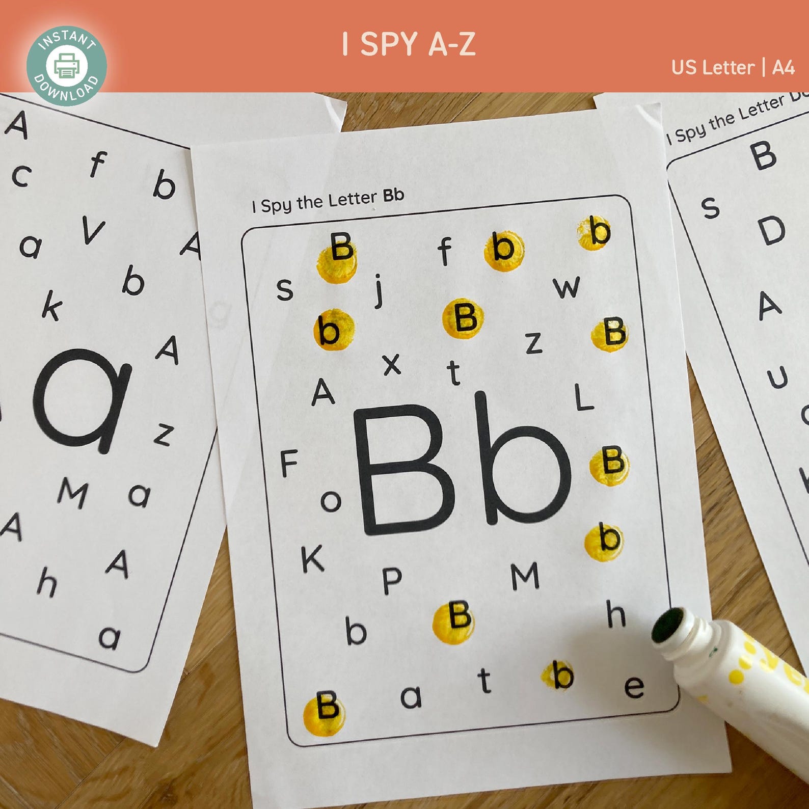 I Spy Alphabet A-Z Printable, I Spy the Letter Activity Pack, Do-a-dot ...