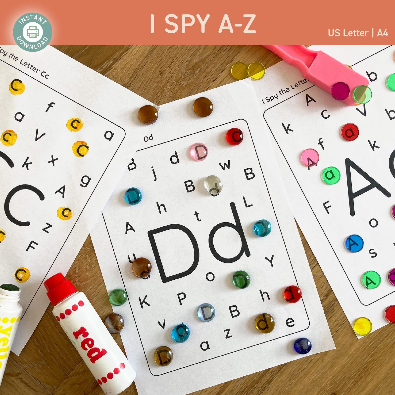 I Spy Alphabet A-Z Printable, I Spy the Letter Activity Pack, Do-a-dot ...