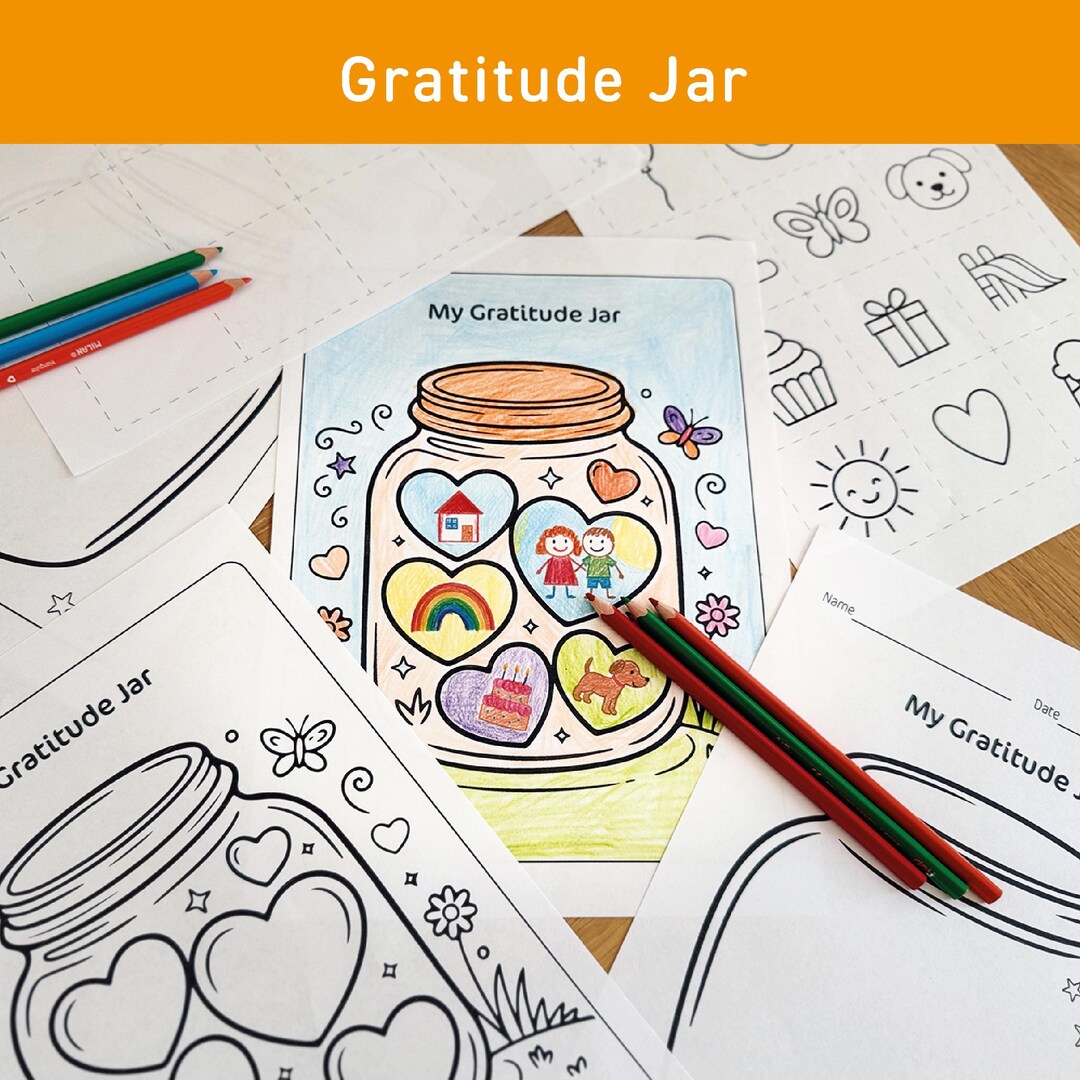Kids Gratitude Jar Printable | SEL Activity Worksheet (PDF Download) - Etsy