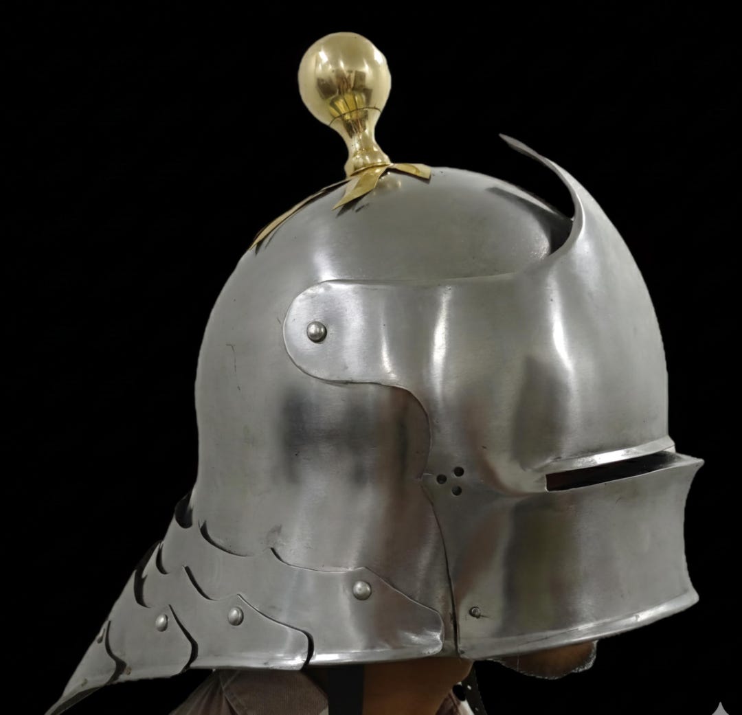 Medieval German Sallet Helmet Knight Armor European Close Helmet 18 ...