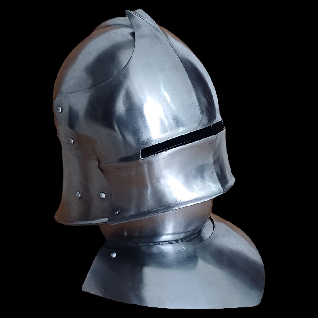 Medieval German Sallet Helmet Steel Knight Armor LARP Reenactment ...
